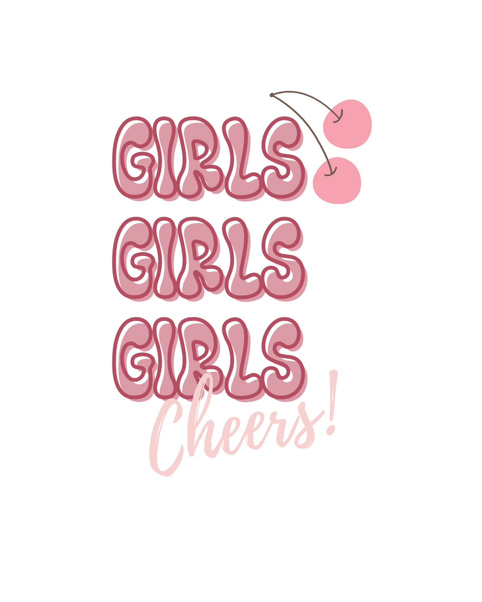 Pink Girls, Girls, Girls Bachelorette Party Wall Printable Art ...