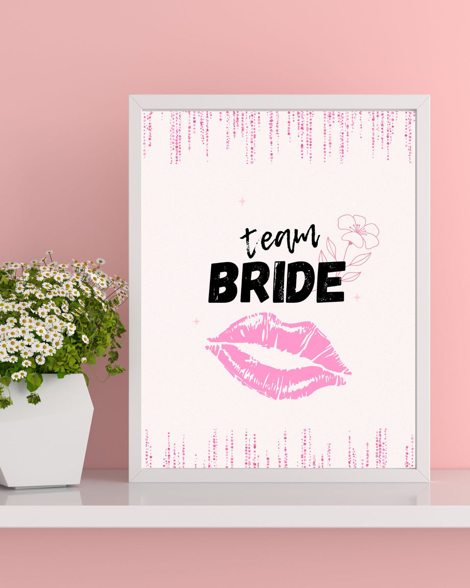 Cute Team Bride Bachelorette Party Wall Printable Art – Culture ...