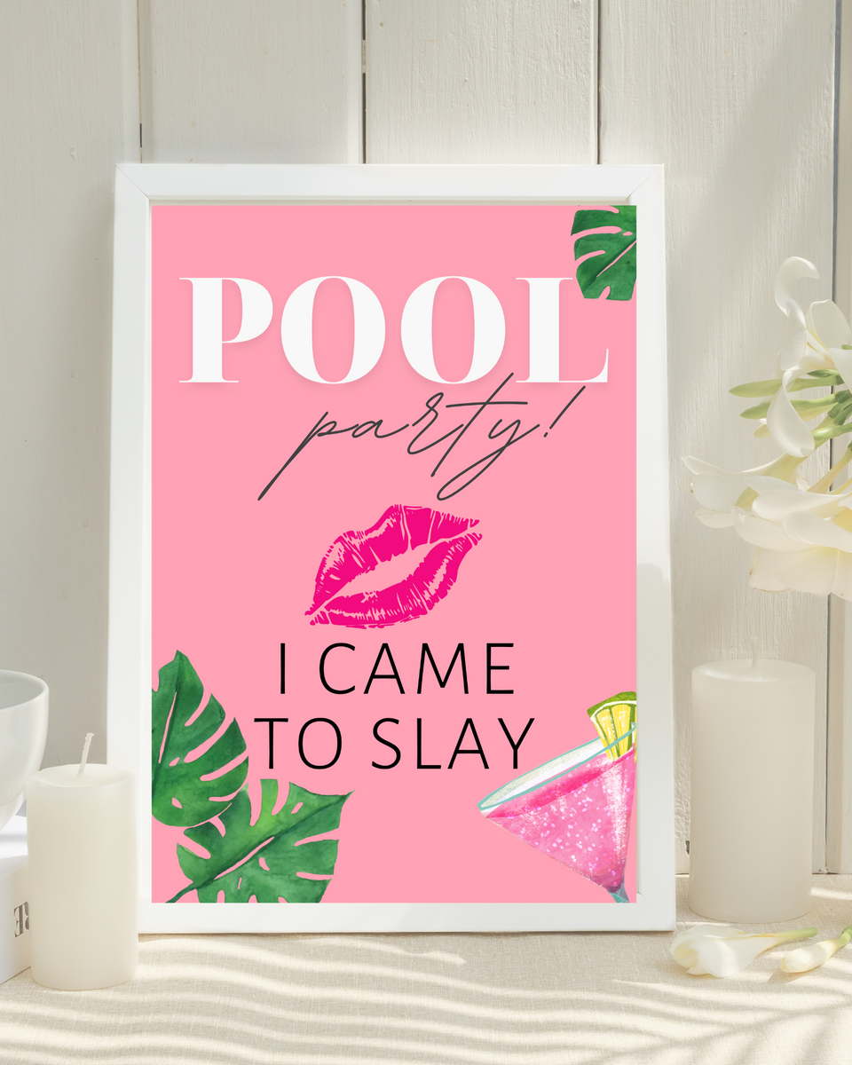 Cute Pink Pool Party Bachelorette Printable Sign – Culture Weddings ...