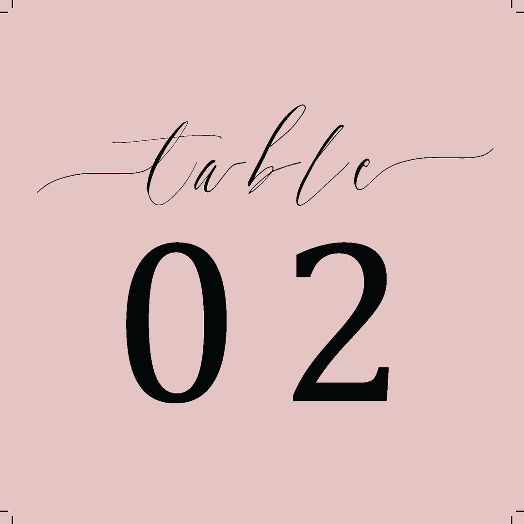 Black and Blush Table Number | Wedding Printables | Culture Wedding ...